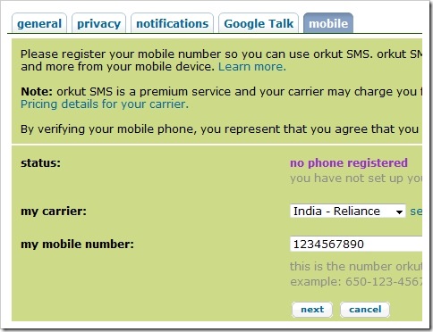 Famous People: Get Orkut Scrap messages in your Mobile Phone as SMS